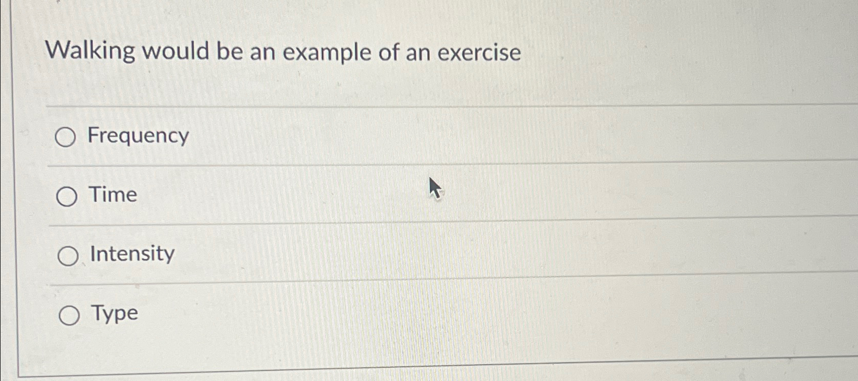 Solved Walking would be an example of an | Chegg.com