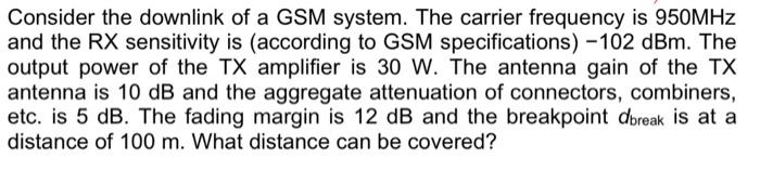 Solved Consider the downlink of a GSM system. The carrier | Chegg.com