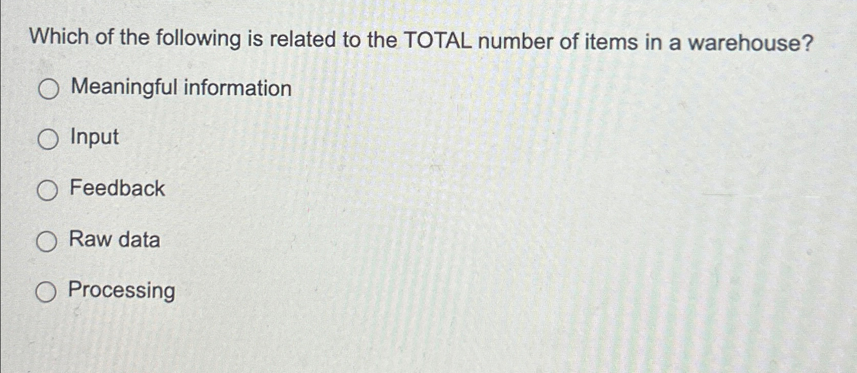 Solved Which of the following is related to the TOTAL number | Chegg.com