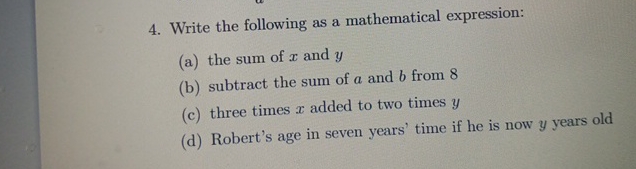 Solved Write the following as a mathematical expression:(a) | Chegg.com