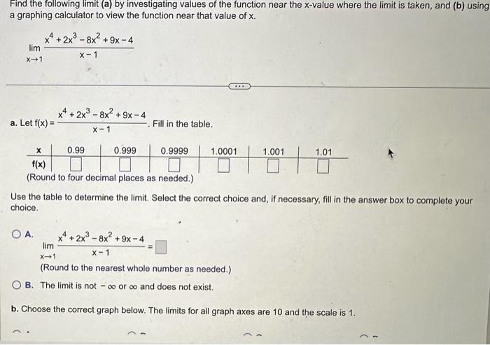 Solved Find the following limit (a) by investigating values | Chegg.com
