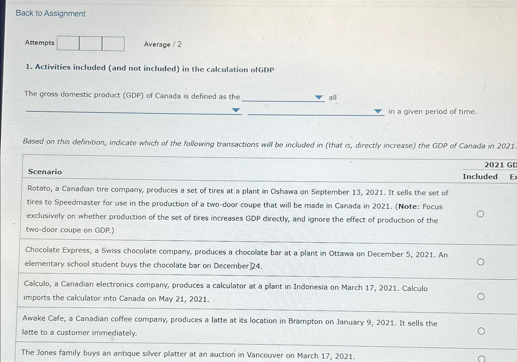 Solved Back to AssignmentAttemptsAverage / 2Activities | Chegg.com