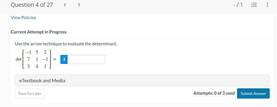 Solved Question 4 ﻿of 27View PoliciesCurrent Attempt in | Chegg.com