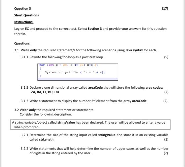 Solved Question 3 Short Questions Instructions: Log on EC | Chegg.com