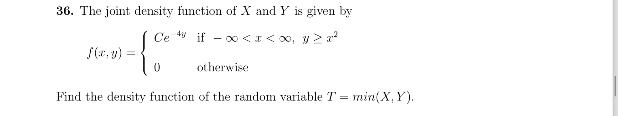Solved The joint density function of x ﻿and Y ﻿is given | Chegg.com