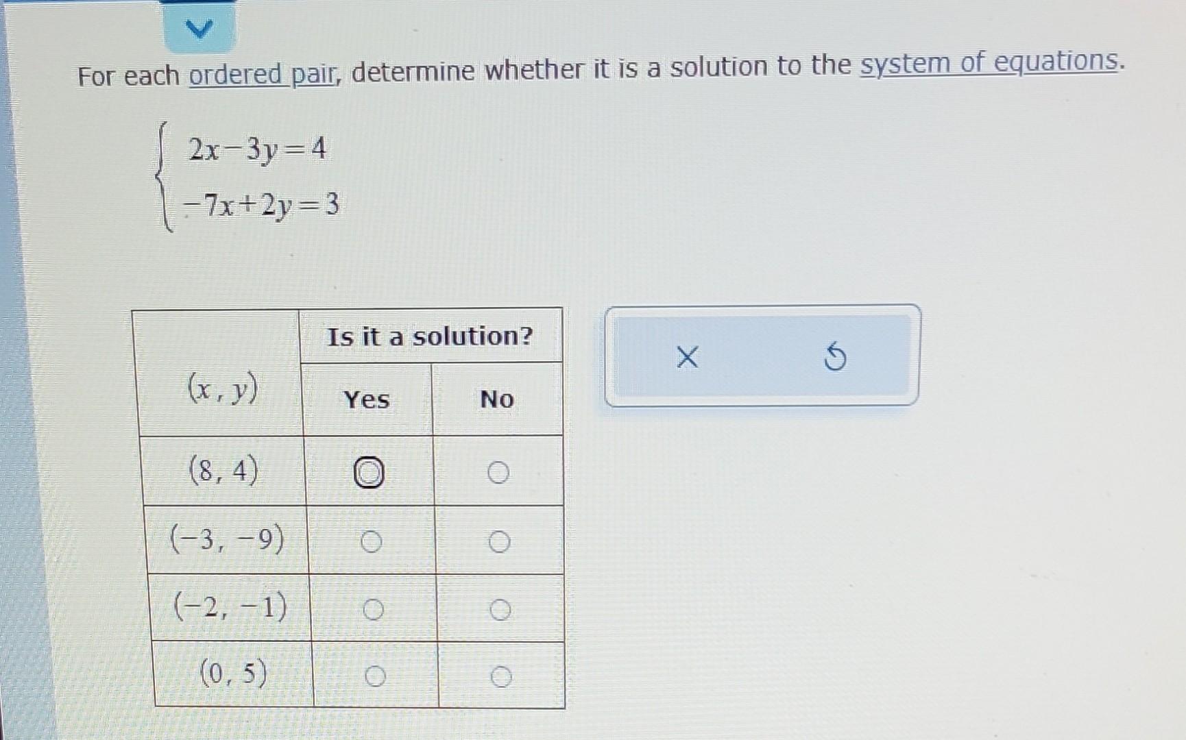 Solved For Each Ordered Pair Determine Whether It Is A