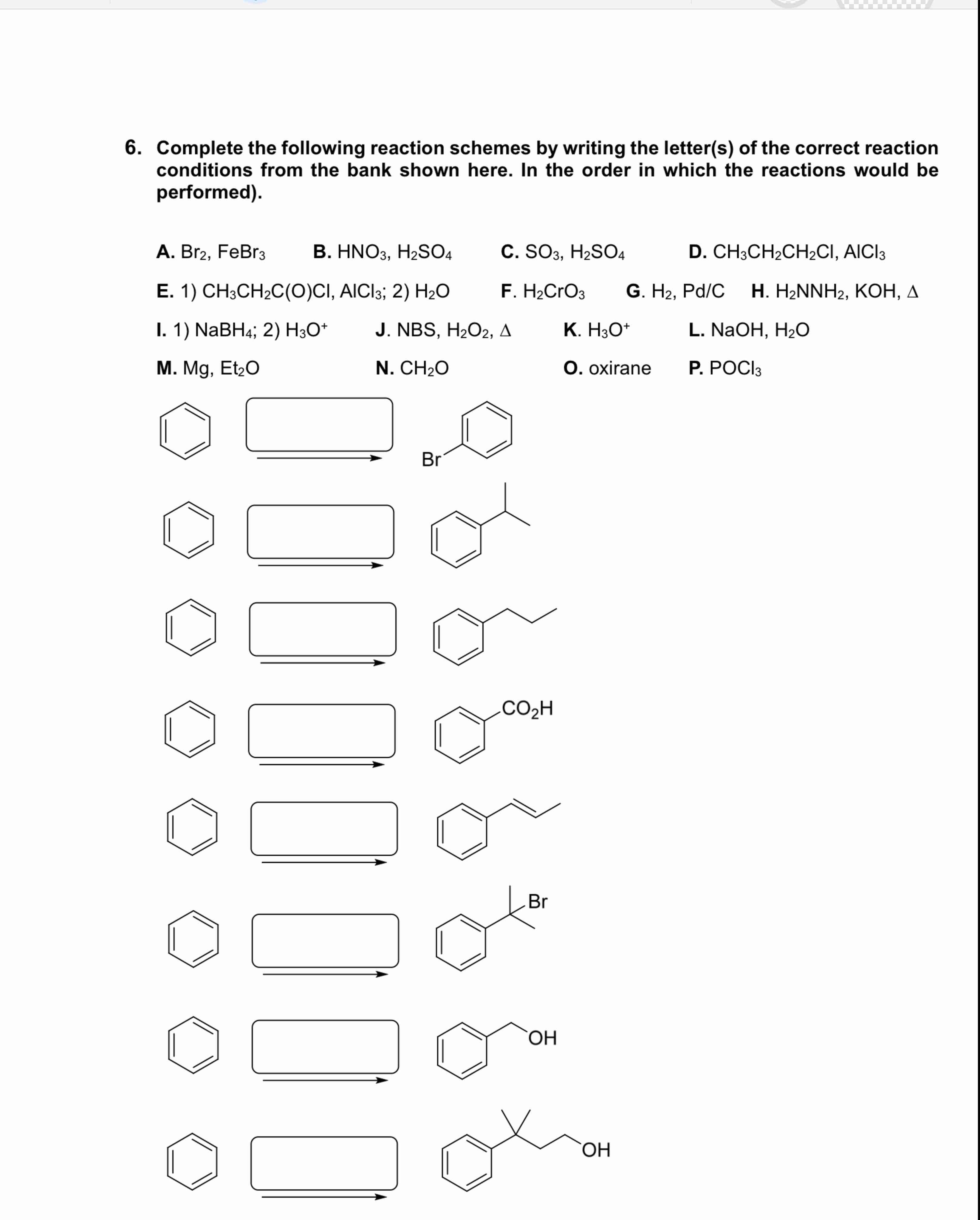Solved Complete the following reaction schemes by ﻿writing | Chegg.com
