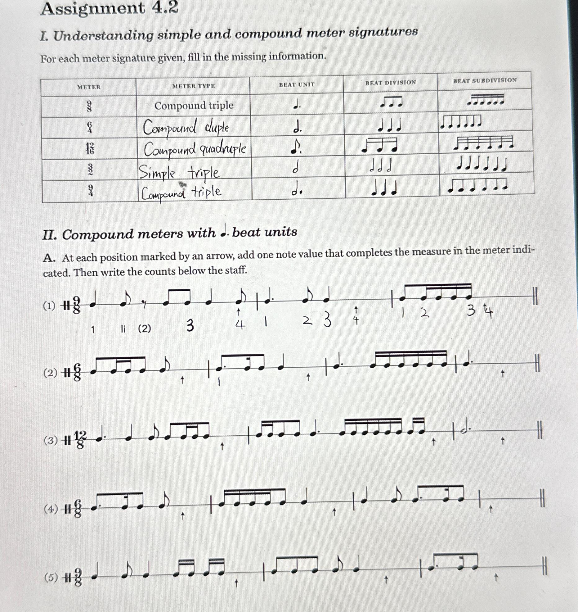 Assignment 4.2\\nI. Understanding simple and compound | Chegg.com
