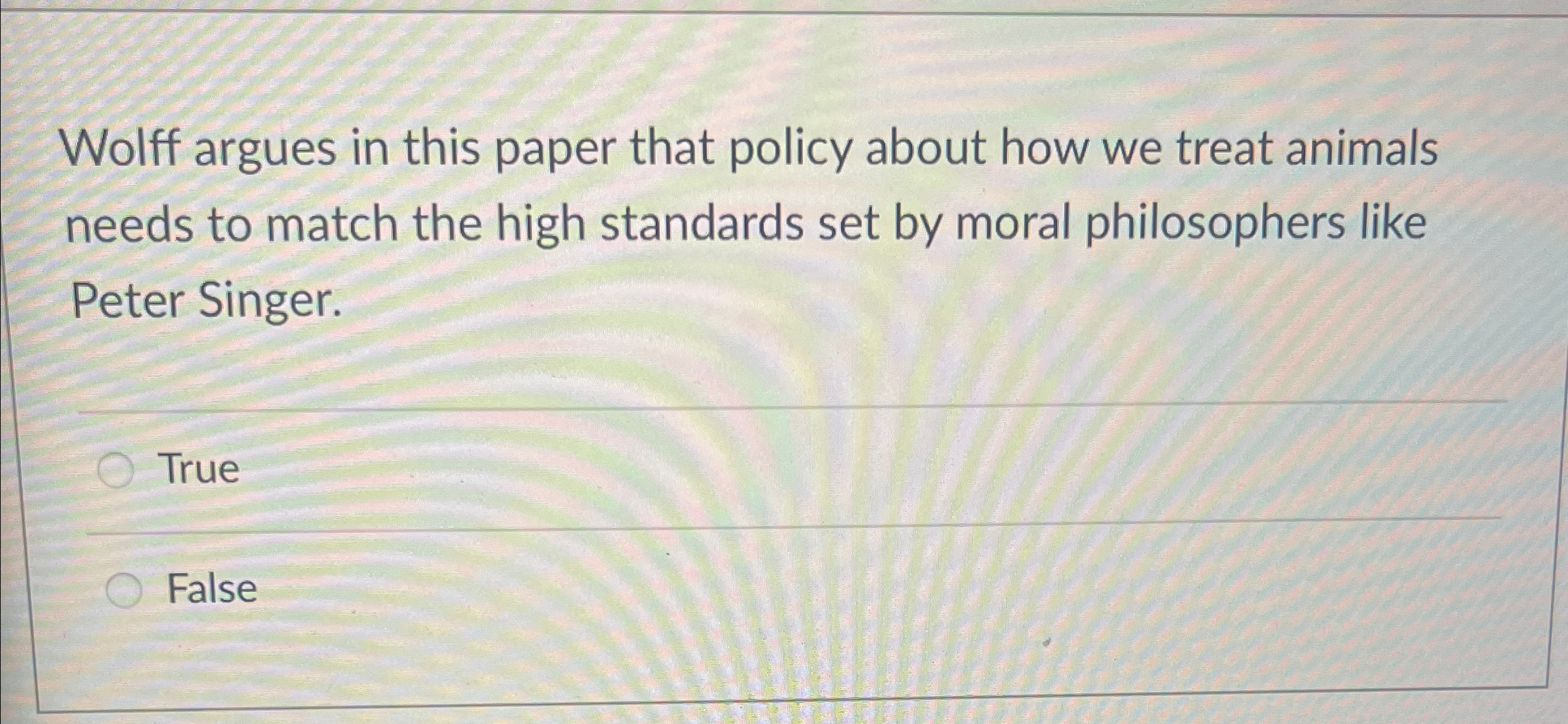 Solved Wolff argues in this paper that policy about how we | Chegg.com