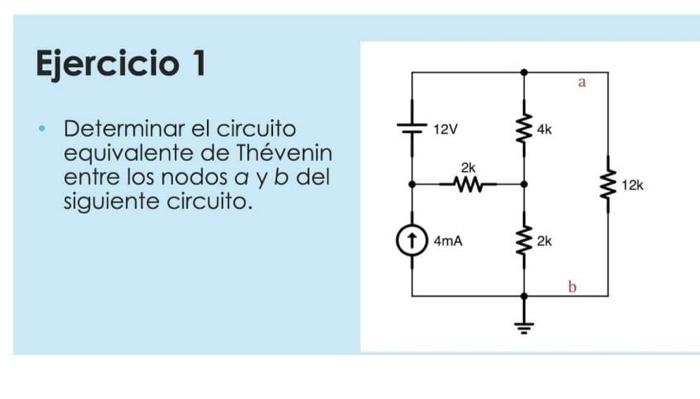 Solved Determinar el circuito equivalente de Thévenin entre | Chegg.com