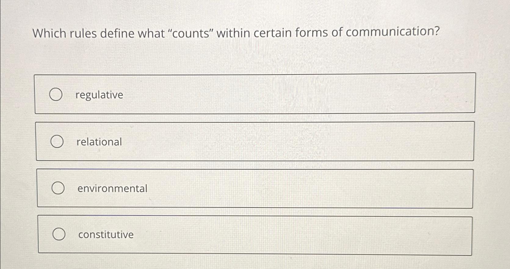 Solved Which rules define what "counts" within certain forms | Chegg.com