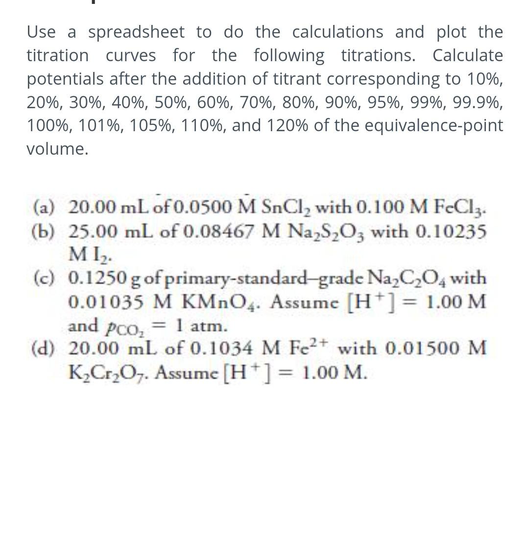 Use a spreadsheet to do the calculations and plot the | Chegg.com