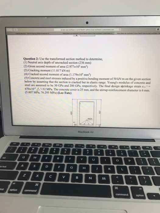 o Question 2: Use the transformed section method to | Chegg.com