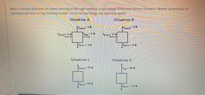 Solved Which scenario indicates an object moving to the | Chegg.com