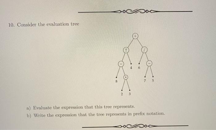 Solved 10. Consider the evaluation tree 7 5 2 3 a) Evaluate | Chegg.com