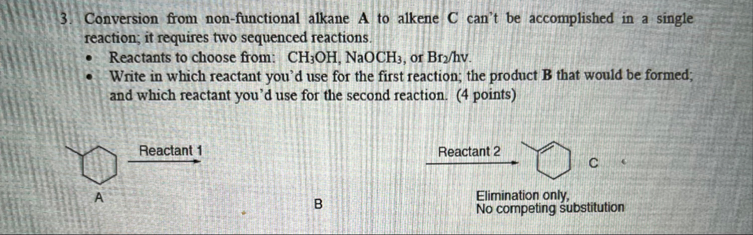 Solved Out if the three choices listed, which reactants Do I | Chegg.com
