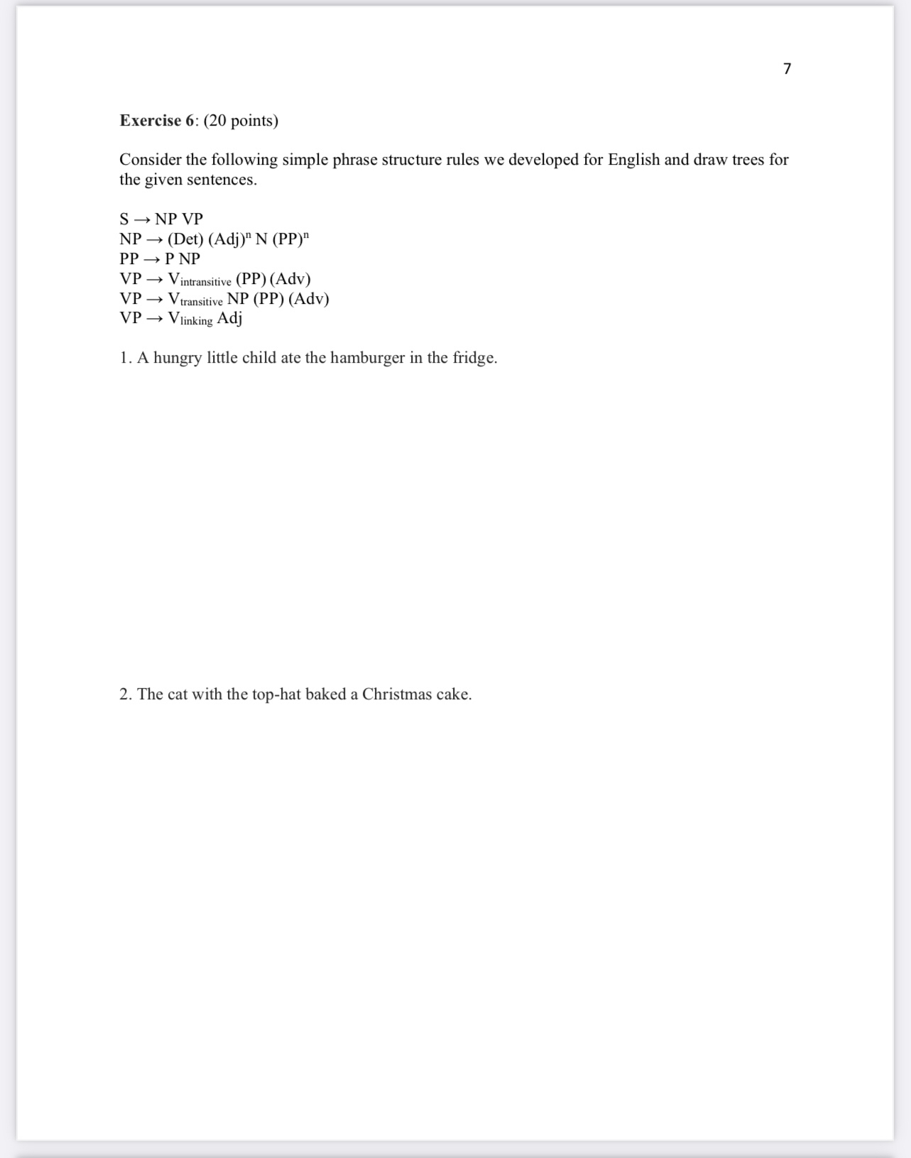7Exercise 6: (20 ﻿points)Consider the following | Chegg.com