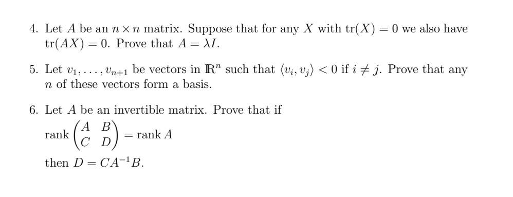 Solved 4. Let A be an n×n matrix. Suppose that for any X | Chegg.com