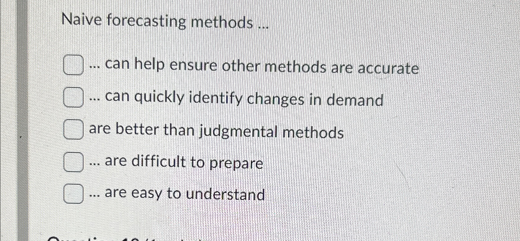 Solved Naive forecasting methods ...... ﻿can help ensure | Chegg.com