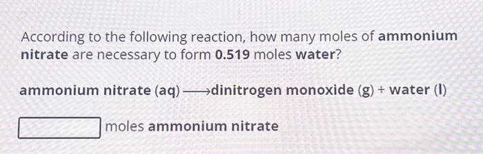 Solved According to the following reaction, how many moles | Chegg.com Solved According to the following reaction, how many moles | Chegg.com