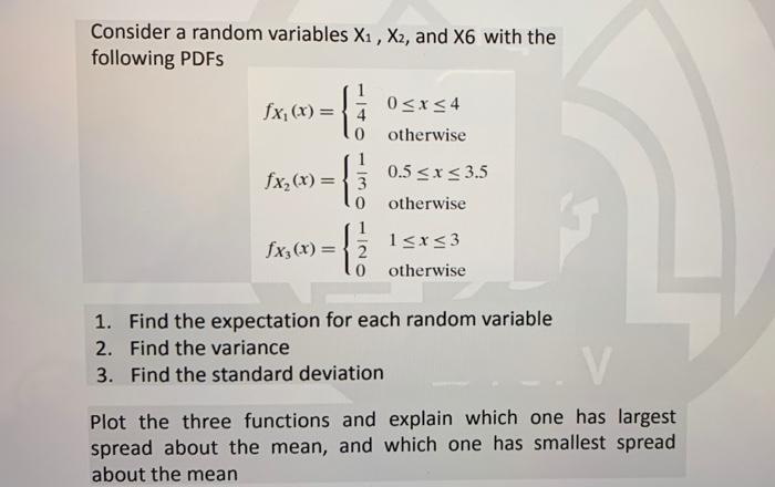 Solved Consider a random variables X1, X2, and X6 with the | Chegg.com