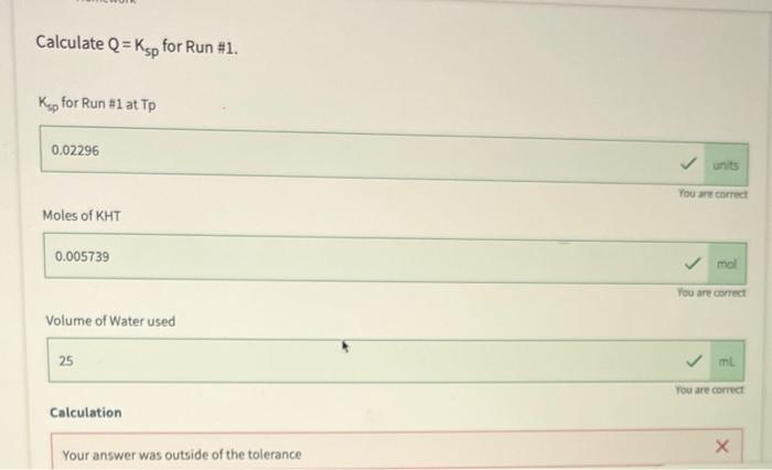 Solved Calulate the moles and Ksp using Data Given Tp = | Chegg.com Solved Calulate the moles and Ksp using Data Given Tp = | Chegg.com