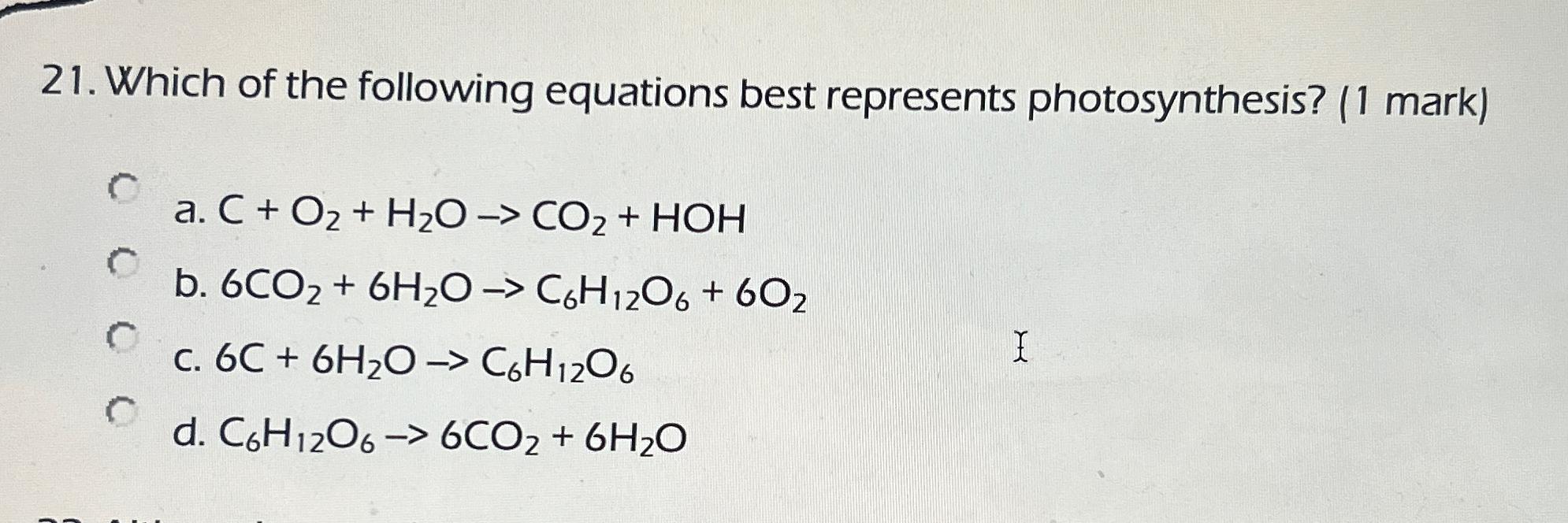 Solved Which of the following equations best represents | Chegg.com