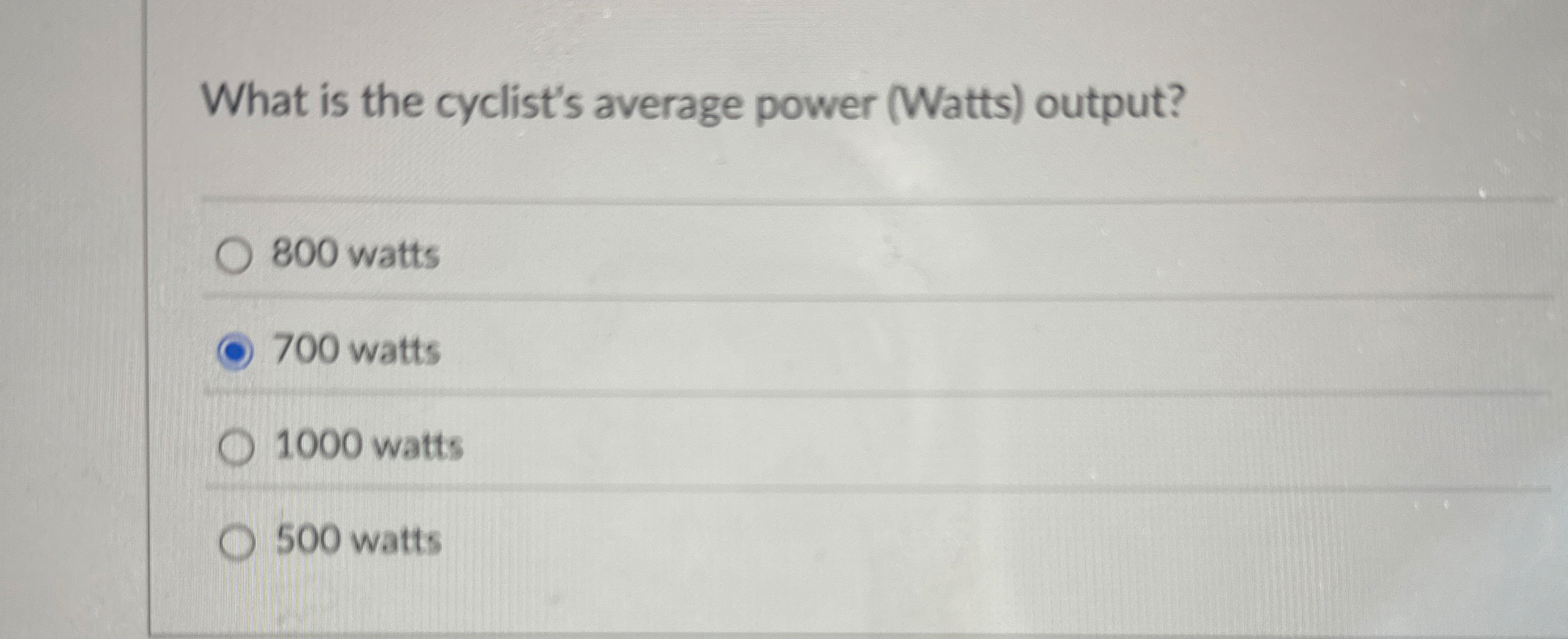 What is the cyclist's average power (Watts) | Chegg.com