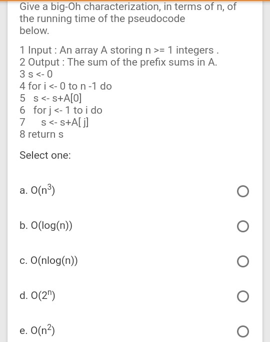 Solved Give a big-Oh characterization, in terms of n, of the | Chegg.com