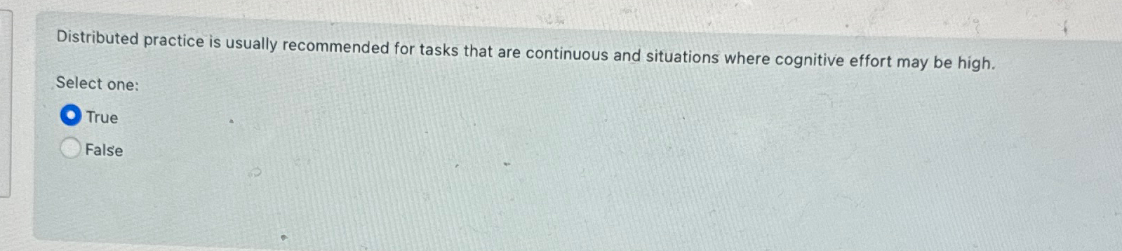 Solved Distributed practice is usually recommended for tasks | Chegg.com