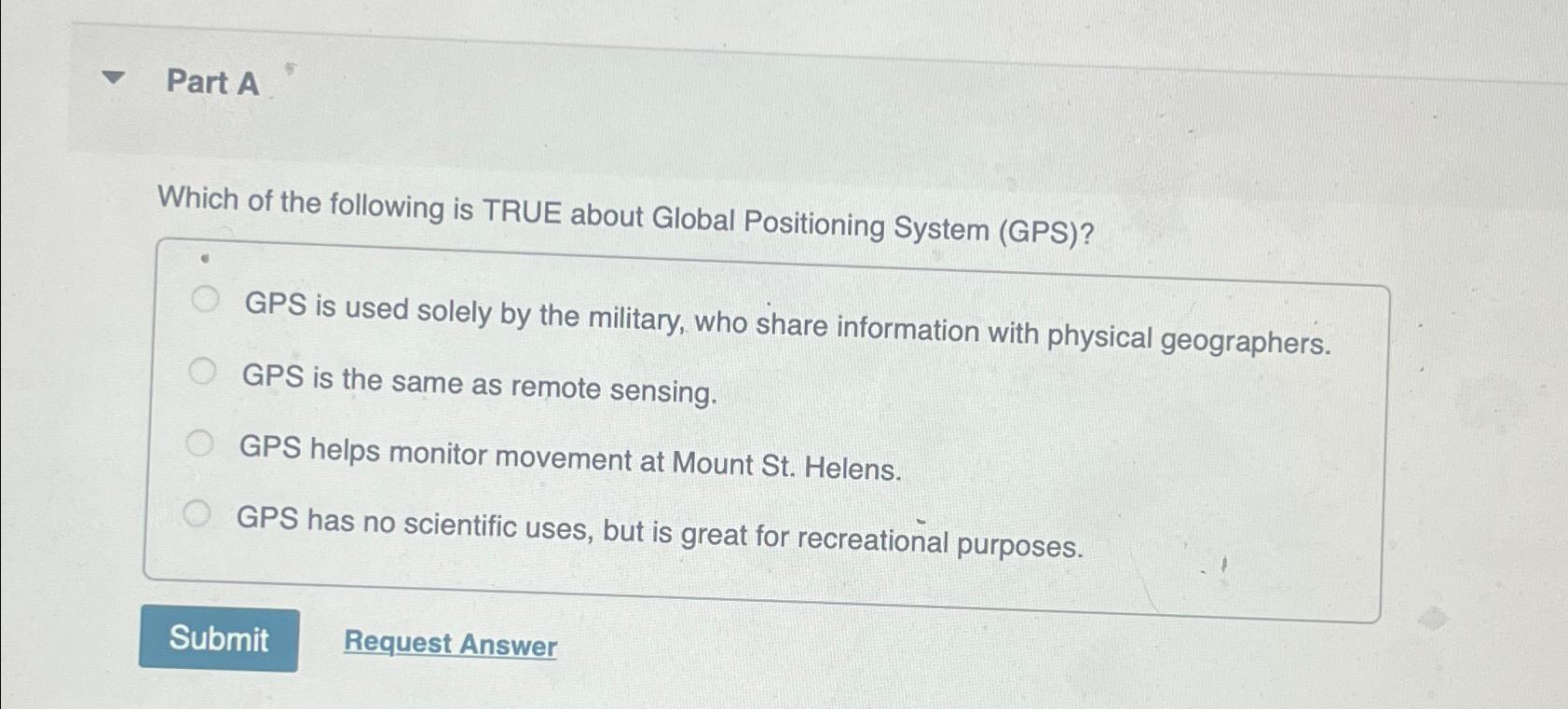 Solved Part AWhich of the following is TRUE about Global | Chegg.com