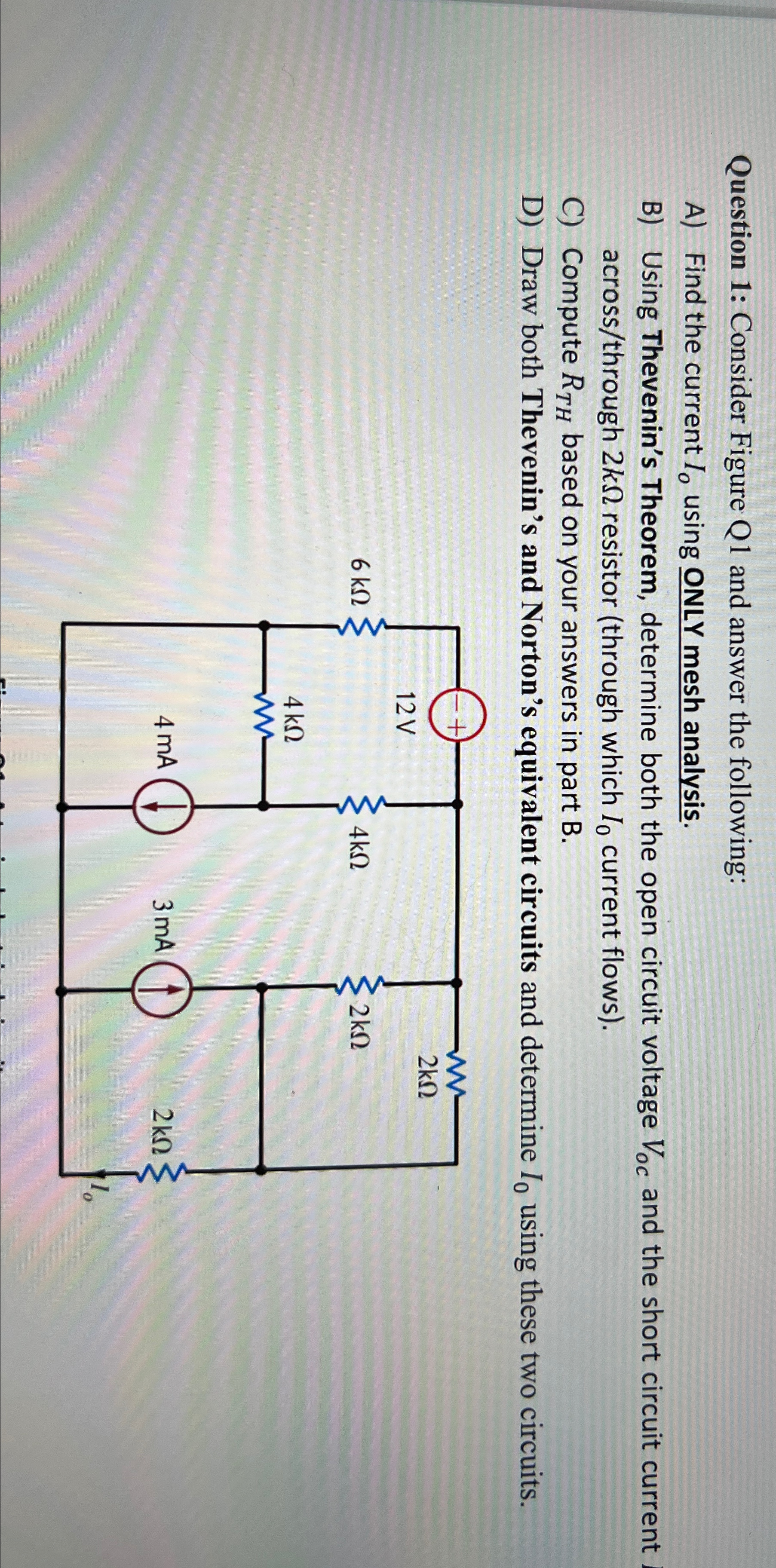 Solved Question 1: Consider Figure Q1 ﻿and answer the | Chegg.com