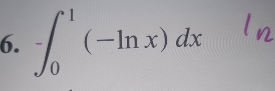 Solved -∫01(-lnx)dx,ln | Chegg.com