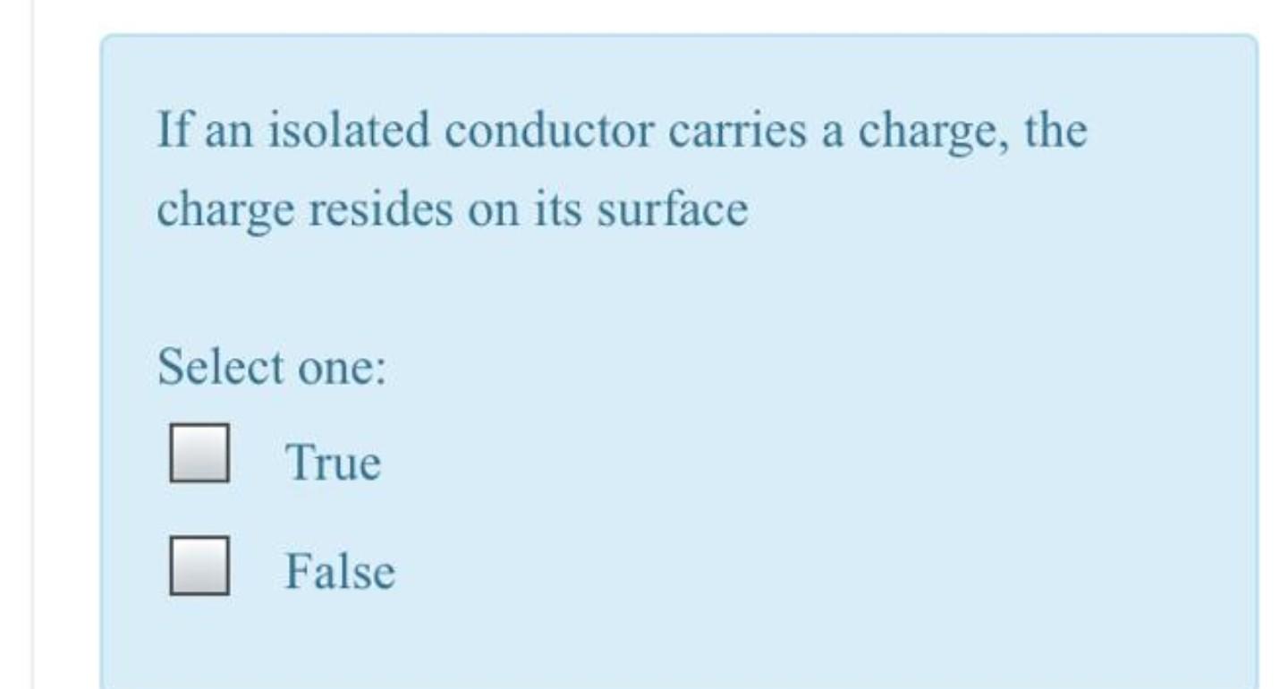 Solved If an isolated conductor carries a charge, the charge | Chegg.com