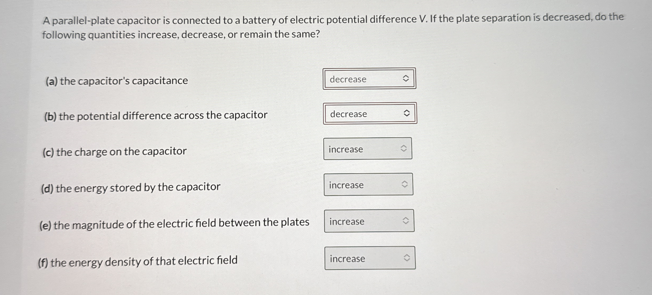 Solved A parallel-plate capacitor is connected to a battery | Chegg.com