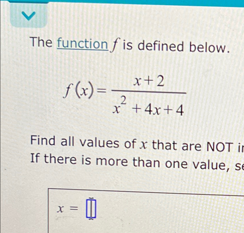 Solved The function f ﻿is defined below.f(x)=x+2x2+4x+4Find | Chegg.com