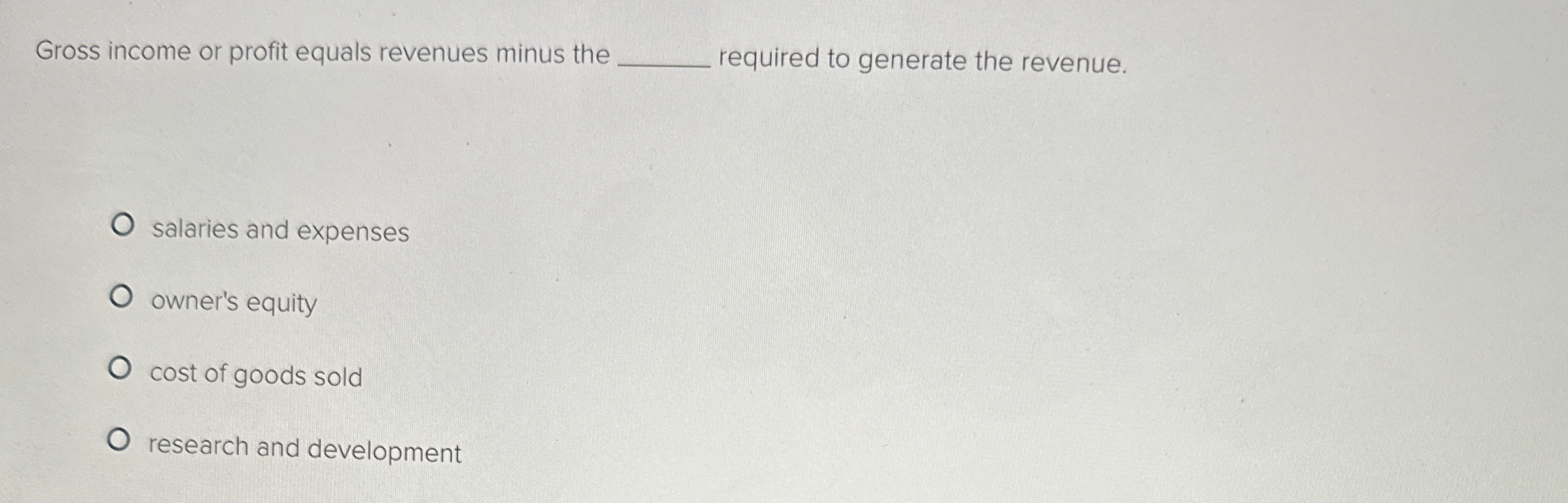 High Quality SOLUTION Gross income or profit equals revenues minus the | Chegg.com