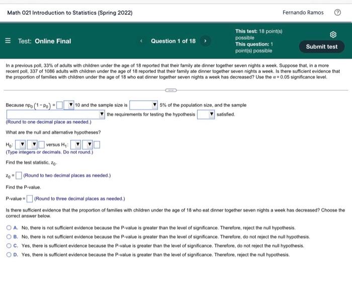 Solved Math 021 Introduction to Statistics (Spring 2022) | Chegg.com