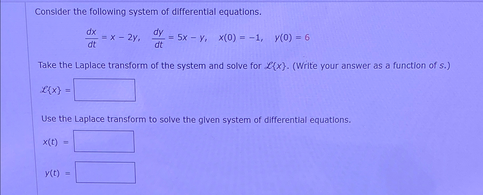 Solved Consider the following system of differential | Chegg.com