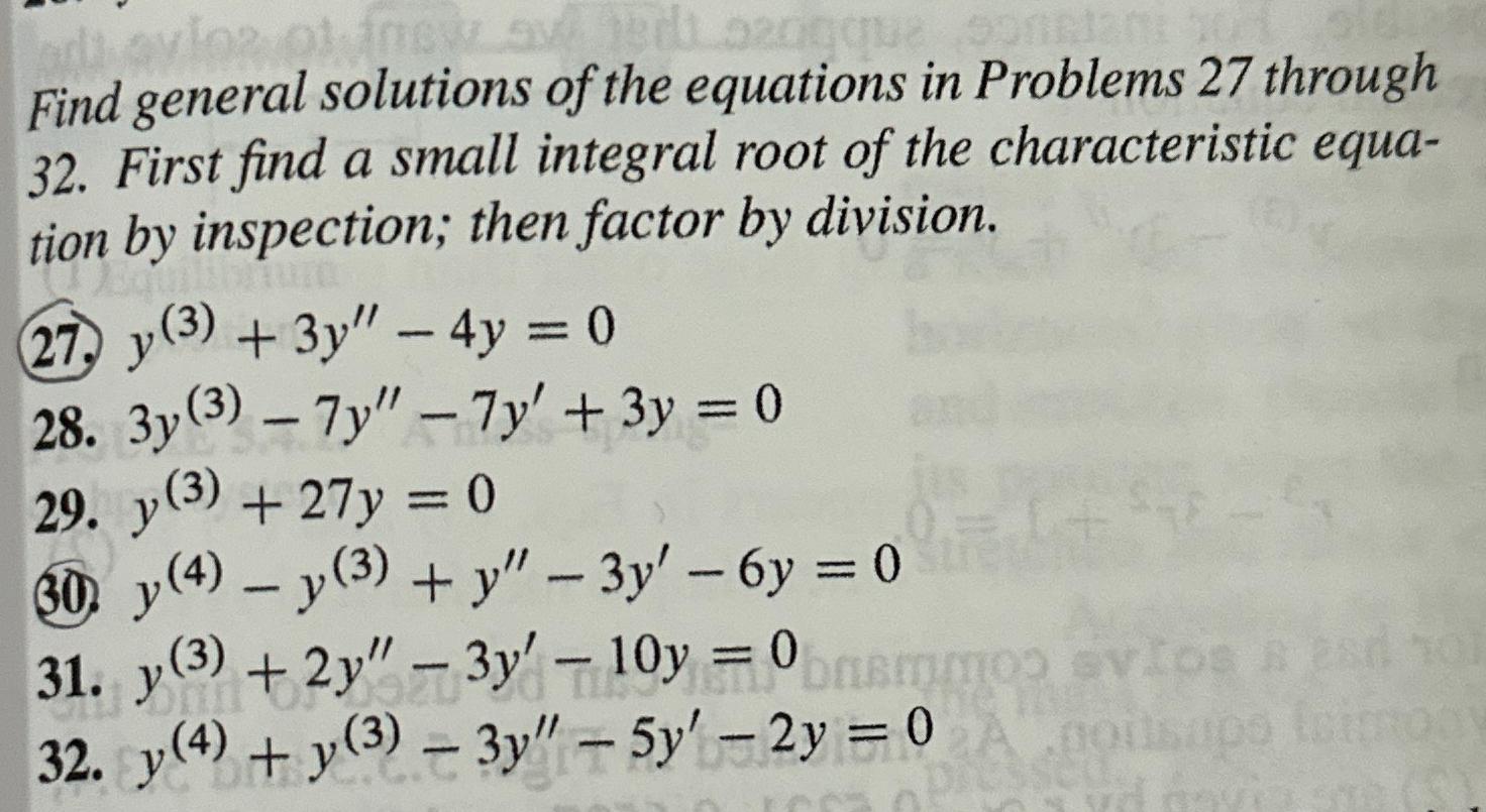 Solved Find general solutions of the equations in Problems | Chegg.com Solved Find general solutions of the equations in Problems | Chegg.com