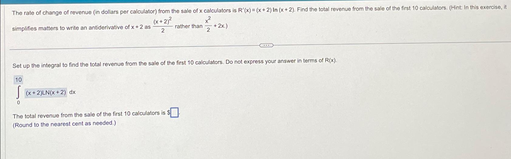 Solved simplifies matters to write an antiderivative of x+2 | Chegg.com