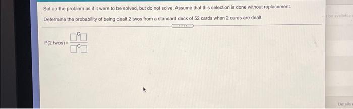 Solved Set up the problem as if it were to be solved, but do | Chegg.com