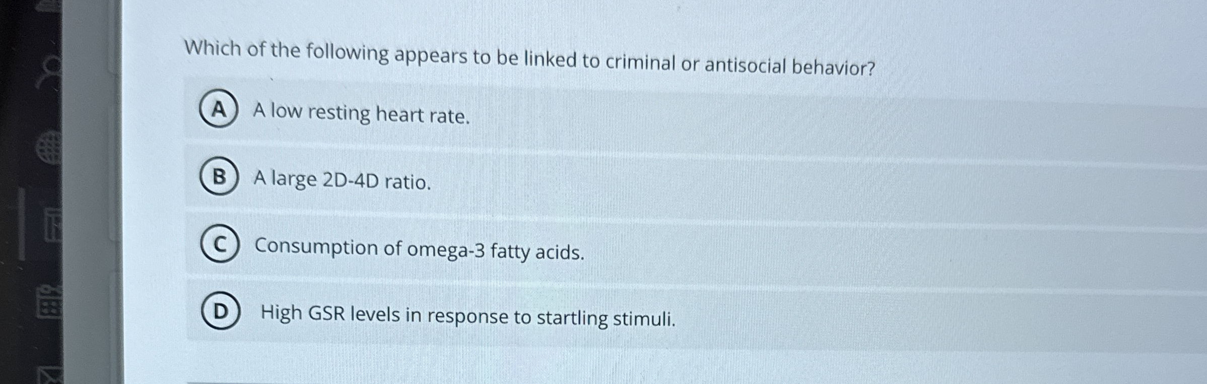 Solved Which of the following appears to be linked to | Chegg.com