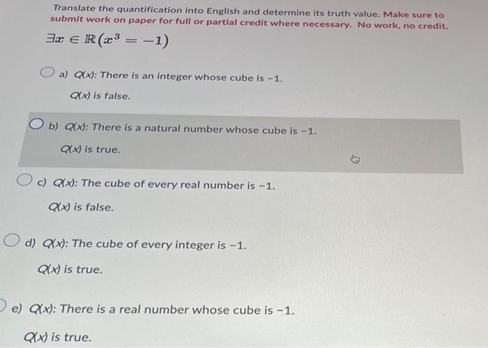 Solved Translate the quantification into English and | Chegg.com