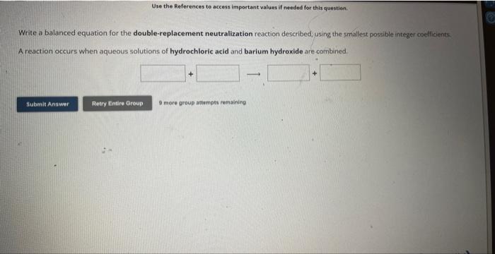 Solved Write a balanced equation for the double-replacement | Chegg.com