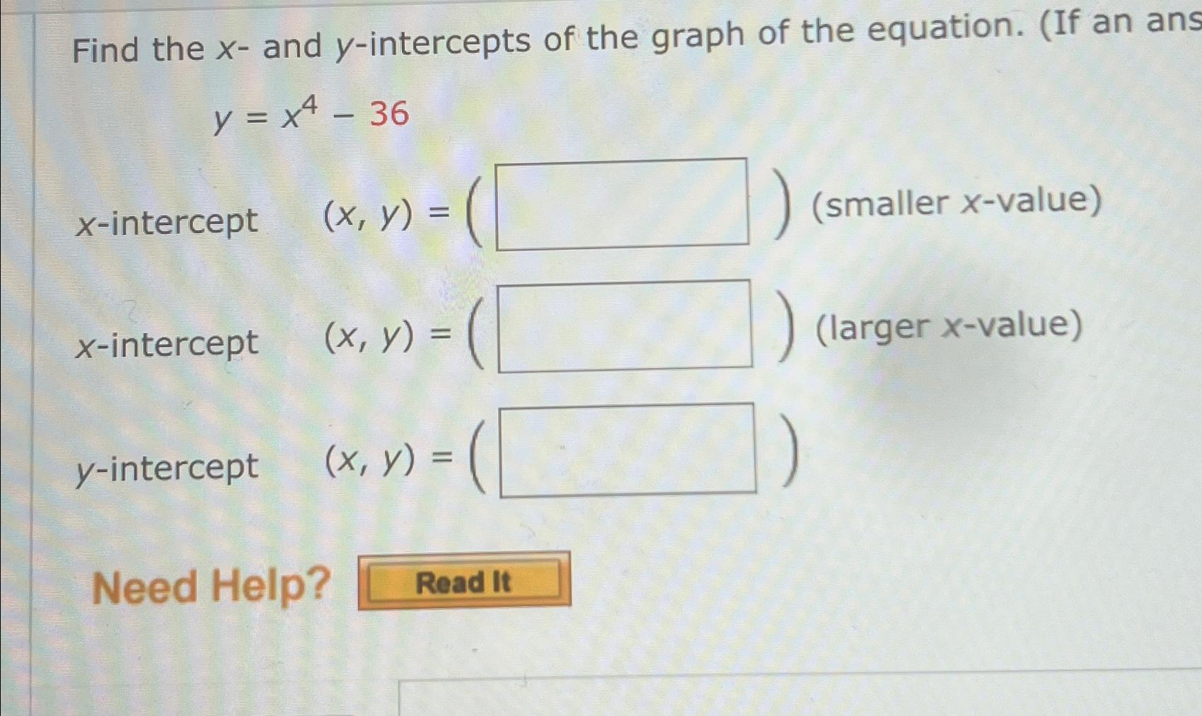 Solved Find the x - ﻿and y-intercepts of the graph of the | Chegg.com
