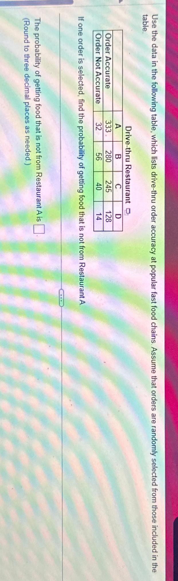 Solved Use the data in the following table, which lists | Chegg.com