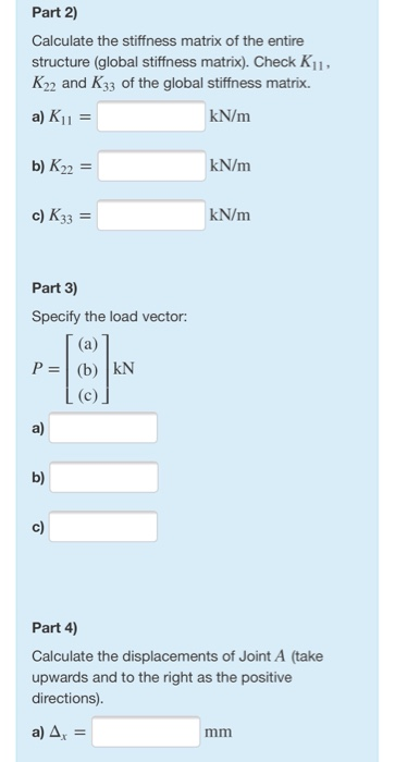 Solved Use the stiffness method to determine the horizontal | Chegg.com