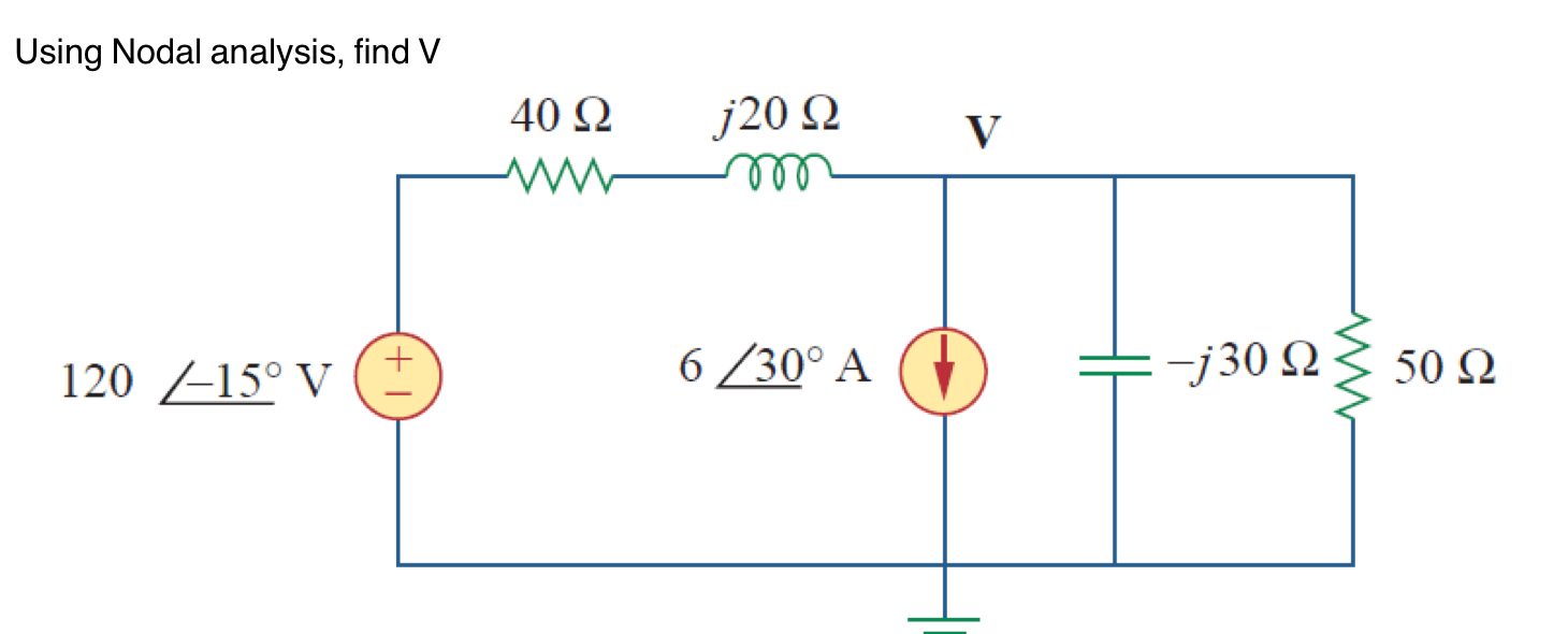 Solved Using Nodal analysis, find V | Chegg.com