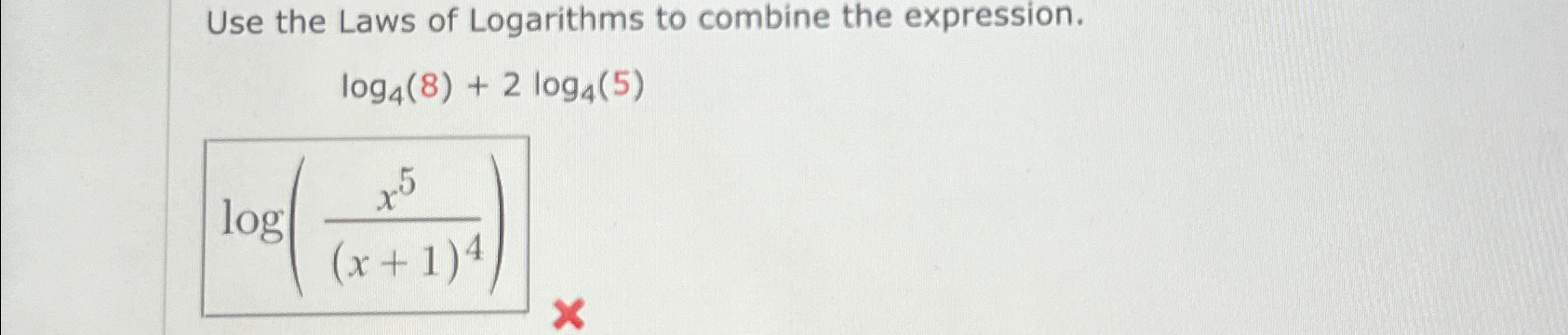 Solved Use the Laws of Logarithms to combine the | Chegg.com
